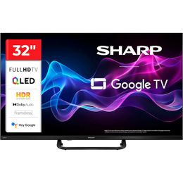 Sharp QLED-Fernseher »2T-C32HF3x« 80 cm/32 ′′ Full HD Smart-TV schwarz HD Tuner DVB-T/T2/C/S/S2 (MPEG4 + 10-bit HEVC/H.265)