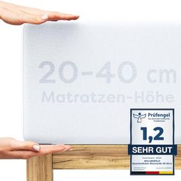 WOLKENFELD Spannbettlaken &raquo;Boxspringbett Bettlaken - Spannbetttuch f&uuml;r Matratzen bis 40cm&laquo; Elastisch & Rutschfest: 90x200, 140x200, 160x200,...