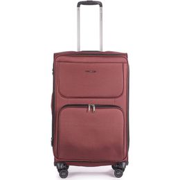 Stratic Weichgepäck-Trolley »Bendigo Light + M, redwine« 78 l 4 Rollen Reisekoffer großer Koffer Aufgabegepäck TSA-Zahlenschloss redwine