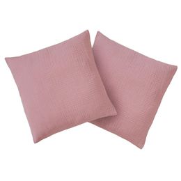 OTTO HOME Kissenbezug »Bailee« weiche Musselin Qualität, viele Farben erhältlich, Bezug in 50x50 cm rosé Obermaterial: 100% Baumwolle B/L: 50 cm x...