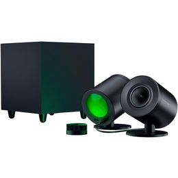Razer Gaming-Lautsprecher »Nommo V2 Pro« 2.1 (Bluetooth Bass- und Lautstärkeregelung Beleuchtungseffekte Equalizer Extra Bass ) schwarz