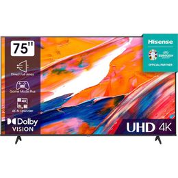 HISENSE LED-Fernseher »75E61KT« 190 cm/75 ′′ Smart-TV Smart-TV, Dolby Vision, Triple Tuner DVB-C/S/S2/T/T2 schwarz Einfache Bedienung dank VIDAA U6