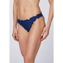 Chiemsee Bikini-Hose Medieval Blue 40 40 Einfarbige Chiemsee Damen Bikinihose mit Rüschenkante
