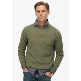 Superdry Strickpullover »WOOL BLEND JUMPER« Light Sage M M Modischer Pullover von Superdry