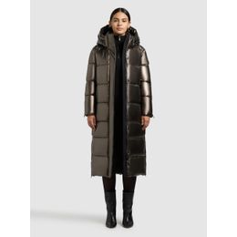 Steppmantel Khujo "HEDD2", Damen, Gr. L, cane braun, 100% Polyester, unifarben, eingesetzt elastischer Bund mit Reißverschluss, Mäntel