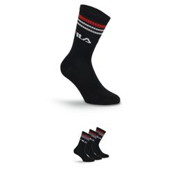Socken Fila, Damen, Gr. 35-38, schwarz, Baumwollmischung, elastisch, Socken, breites Rippenbündchen, Logoschriftzug, Cotton-Mix
