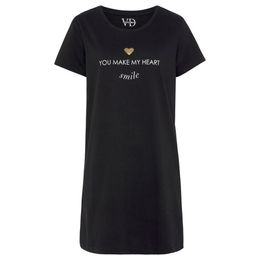 Vivance Nachthemd 'Dreams' Damen Größe XS/S gold / schwarz / weiß