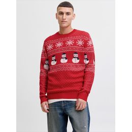 Jack & Jones JACK & JONES Pullover 'JJXmas Andrew' Herren Gr&ouml;&szlig;e XXL rot / schwarz / wei&szlig;