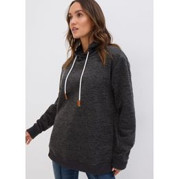 bonprix Long-Sweatshirt, grau, Gr.40/42 (M), Langes Sweatshirt mit Super-Kuschel