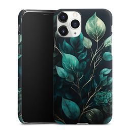 DeinDesign iPhone 11 Pro Handy Premium Case Smartphone Handyh&uuml;lle Schutzh&uuml;lle matt Leaves Eukalyptus Black Premium Case