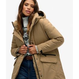 Superdry Damen City Fishtail Gepolsterter Parka Beige - Gr&ouml;&szlig;e: 36 2082218500648H8B030