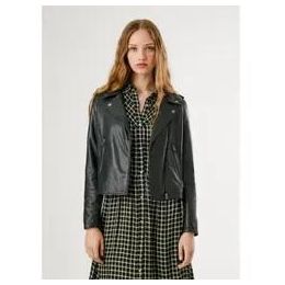 Pepe Jeans f&uuml;r Damen. PL4024363 Silvia Jacke schwarz (S), L&auml;ssig, Leder