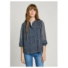 Pepe Jeans f&uuml;r Damen. PL305007 Bluse Camila blau (S), L&auml;ssig, Polyester, Langarm