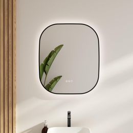 rivea Yara Lichtspiegel B: 60 cm, mit umlaufender Beleuchtung und schwarz mattem Akzentrahmen, BR0124MI,
