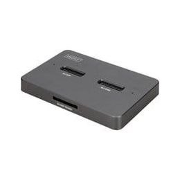 Digitus Dual M.2 NVM SSD Docking Station, Dockingstation schwarz, USB-C, M2 SSD, SD-E
