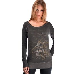 Alchemy England Corvus Queen Woman's Sweat-Shirt Paws Oil Dye Sweatshirt anthrazit in L 22049-AEA