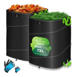 Kesser&reg; Pop-Up-Gartensack Laubsack Gartenabfallsack inkl. Handschuhe Selbststehend mit Griffen Stabil Robust & Faltbar Laubs&auml;cke Rasenschnitt Gartens&auml;cke f&uuml;r Gartenabf&auml;lle Gr&uuml;nschnitt