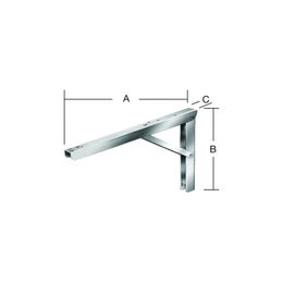 Vormann Klappträger Multi Line L270xT400mm Stahl,weiß, beschichtet (000152400W)