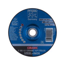 Pferd Schruppscheibe E 180x4,1x22,23 mm CERAMIC Leistungslinie SG STEELOX für Stahl/Edelstahl (62100180)
