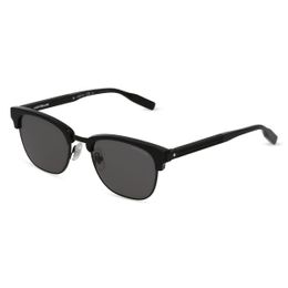 Montblanc MB0164S | Herren-Sonnenbrille | Fassung: Vollrand, Panto, Metall, Gun Schwarz | Glasfarbe: Grau