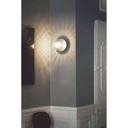 Nuura Wandleuchte Liila 1, IP44, Ø 16 cm, silber/klar