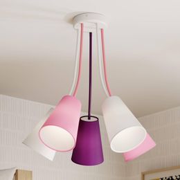 TK Lighting Deckenlampe Wire Kids 5-flammig, weiß/pink/violett