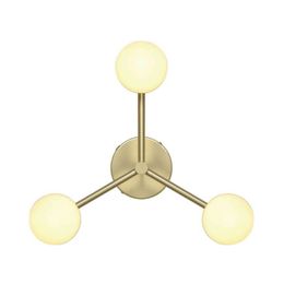 Nordlux Deckenleuchte Contina, messingfarben, Ø 48 cm, Metall/Glas