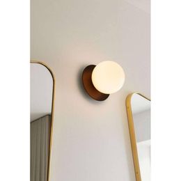 Nuura Wandleuchte Liila 1, IP44, Ø 16 cm, bronze/opal