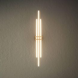 Briloner LED-Deckenlampe Tinka, holzfarben/schwarz, Länge 98 cm