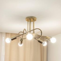 Helam Deckenleuchte Oxford, goldfarben, 5-flammig, Ø 47 cm, Metall