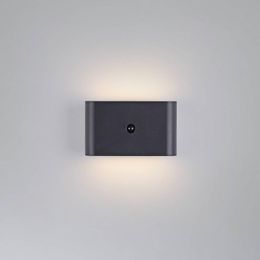 JUST LIGHT. LED-Akku-Wandleuchte Ziddy schwarz Sensor 3.000K