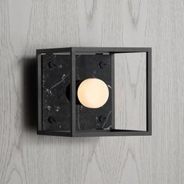 Buster + Punch Wandleuchte Caged Wall small, Marmor schwarz
