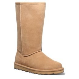 Winterstiefel Bearpaw "ELLE TALL", Damen, Gr. 41, gelb (hellbraun), Veloursleder, Schuhe Schlupfstiefel Winterstiefel, Schlupfstiefel mit wasserabweisender Neverwet Imprägnierung