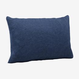 Kissenbezug WOLKENFELD "Flanell Baumwolle Kopfkissenbezug - Premium Kissenbezug", hellgrau, marine blau, B:40cm L:80cm, Flanell, Obermaterial: 100% Polyester, Kissenbezüge, Größe 80x80, 40x80 und 70x90 cm; versteckter Reißverschluss