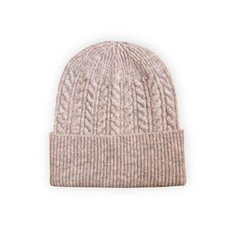 Beanie Capelli New York, Damen, beige, Strick, Obermaterial: 50% Polyacryl, 50% Polyester, gemustert, unifarben, Mützen, Feinstrick, Zopfmuster, Einheitsgröße