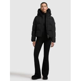 Steppjacke Khujo "JACKE", Damen, Gr. L, schwarz, 100% Polyester, unifarben, eingesetzt elastischer Bund mit Windstopper, Jacken