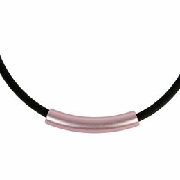 Collierkettchen DeMarie "eloxierte Aluminium Collierkette", rosa, Halsketten, Damen, 45,0cm, Metall, L: 45 B: 8mm, glänzend, matt, B:8mm