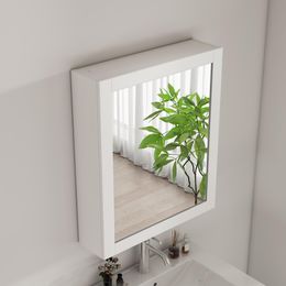 Spiegelschrank Welltime "AMSTERDAM", weiß, B:59cm H:70cm T:16cm, MDF, Schränke, platzsparender Spiegelschrank mit individuell verstellbarem Regalboden