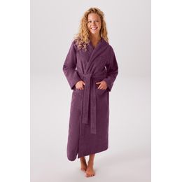Unisex-Bademantel Kangaroos "Cassidy, für Damen & Herren, Standardlänge & Überlänge" Gr. S, mauve, L:130cm, Walkfrottee, Hausmäntel, mit Taschen, Männer und Frauen, Baumwolle, Reise, Hotel, Sauna, S-3XL