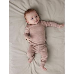Leggings name it "NBNWAX WOOL RIB LEGGING NOOS", Baby, Gr. 62, N-Gr, grau (shadow gray), Strick, Obermaterial: 100% Wolle, unifarben, slim fit knöchellang, Hosen