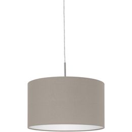 Eglo Hängeleuchte "PASTERI", braun (cappuccino, nickelfarben), 1, Ø 38cm, Leuchten, Hängelampe, Wohnzimmer, Esszimmer, Küche, Textilschirm, 110x38cm