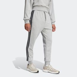 Sporthose adidas Sportswear "M 3S FT TC PT", Herren, Gr. M, N-Gr, grau (medium grau heather, schwarz), Obermaterial: 55% Baumwolle, 36% Polyester, 9% Viskose, Hosen, Jogginghose aus weichem French Terry Material