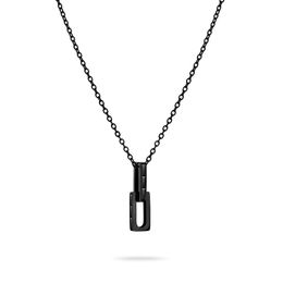 Kette mit Anhänger Liebeskind Berlin "Schmuck Edelstahl Halskette The Festive Mini Link Sparkle", schwarz (schwarz, schwarz), Halsketten, Damen, Edelstahl, L: 45 B: 2mm, mit Zirkonia (synth.), B:2mm