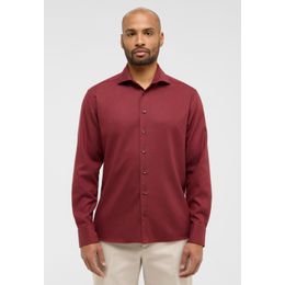Langarmhemd Eterna "MODERN FIT", Herren, Gr. L, US-Größen, dunkelrot, Flanell, 52% Baumwolle, 10% Schurwolle, 38% Lyocell, tailliert, Manschette, Hemden, EASY IRON (bügelleicht)