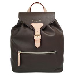 Cityrucksack Bugatti "ELLA", Gr. B/H/T: 30cm x 30cm x 10cm, onesize, braun (dunkelbraun), Kunstfaser, unifarben, Rucksäcke