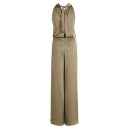 Overall Vera Mont "Damen Jumpsuit mit Taschen", Damen, Gr. 34, blau (turf), Satin, Obermaterial: 98% Polyester, 2% Elasthan. Futter: 100% Polyester., festlich, figurumspielend, amerikanischer Ausschnitt, Overalls, Material