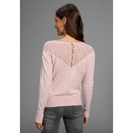 Laura Scott Damen Strickpulloverrosa m&eacute;lange, Gr. 48, leicht transparent, unifarben, Strick, Obermaterial: 50% Viskose, 28% Polyester, 22% Polyamid,