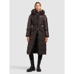 Steppmantel Khujo "JULITA2", Damen, Gr. M, moody plum, 100% Polyester, unifarben, eingesetzt elastischer Bund mit Windstopper, Mäntel
