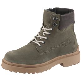 Tommy Jeans Herren Schn&uuml;rboots "TJM LACE UP BOOT SUEDE", Gr. 45olivgr&uuml;n, Veloursleder, used, Schuhe, Blockabsatz, Outdoorboots, mit &Ouml;sen, im