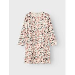 Nachthemd name it "NKFNIGHTGOWN LS NOSTALGIA FLOWER NOOS", Mädchen, Gr. 86 (92), N-Gr, beige (peyote melange), Jersey, Obermaterial: 95% Baumwolle, 5% Elasthan, bedruckt, relaxed fit, Rundhals, Kleider